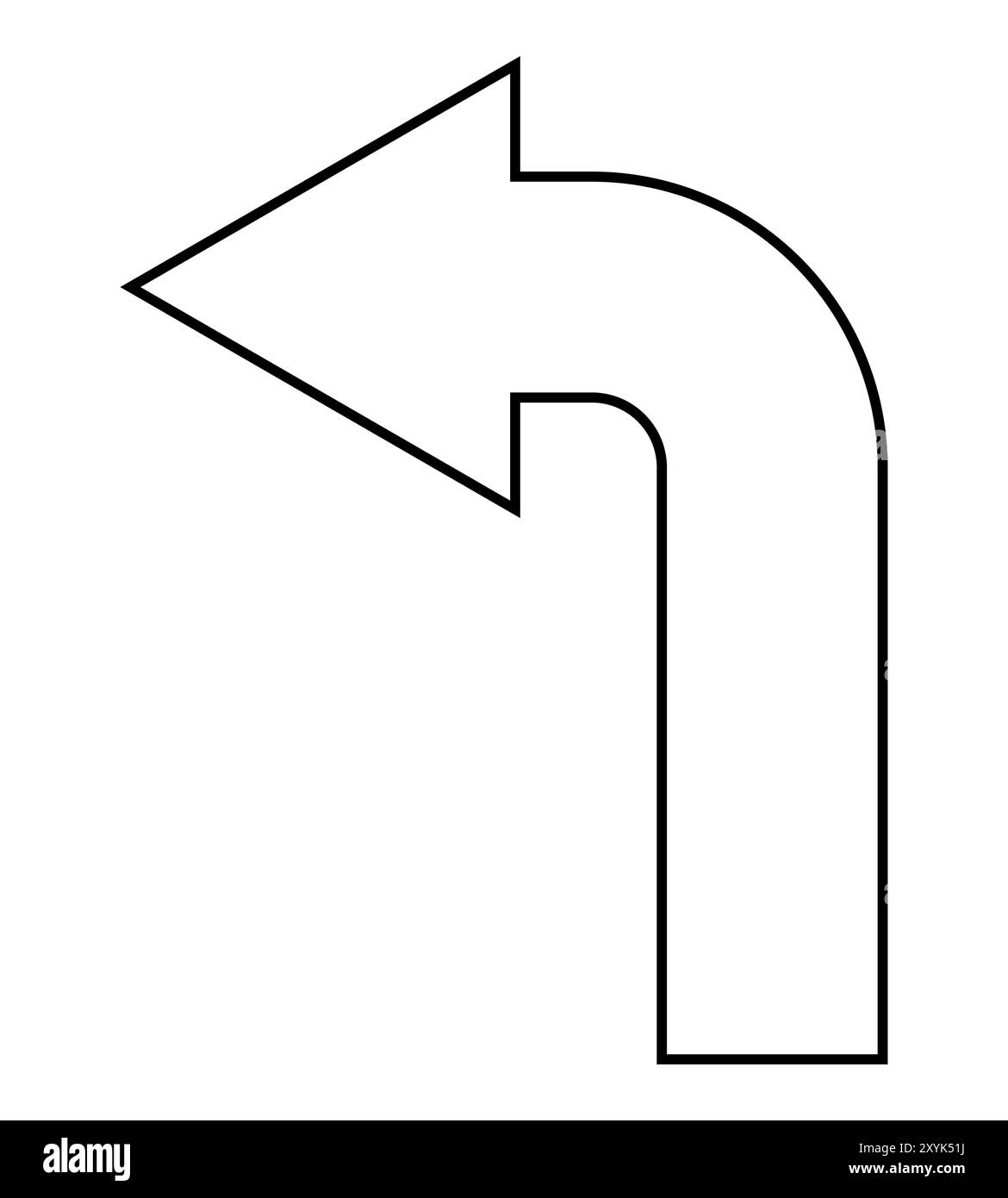 arrow pointing to the left, black and white vector silhouette ...