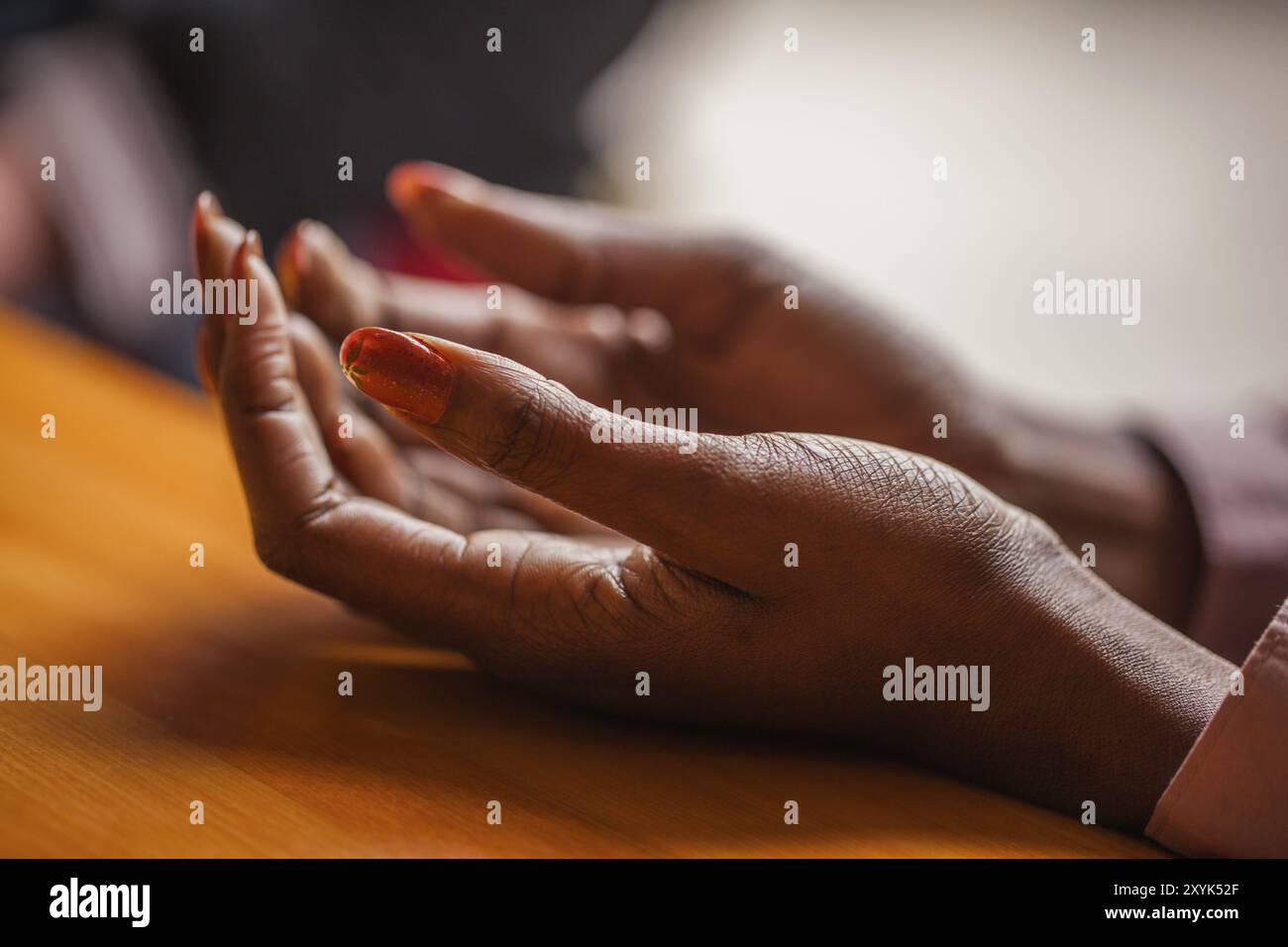 Relaxed female communicating hi-res stock photography and images - Alamy