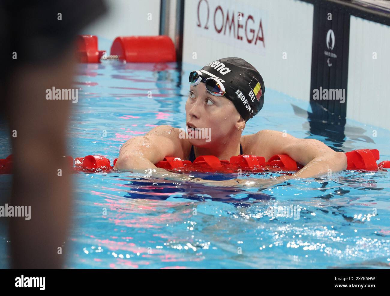 Paris, France. 30th Aug, 2024. Belgian Tatyana Lebrun reacts after the ...