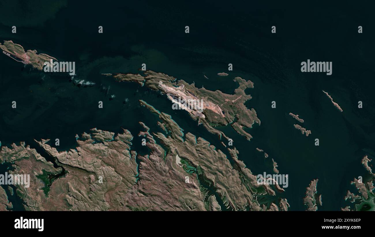 Koolan Island in the Indian Ocean on a satellite image taken in ...