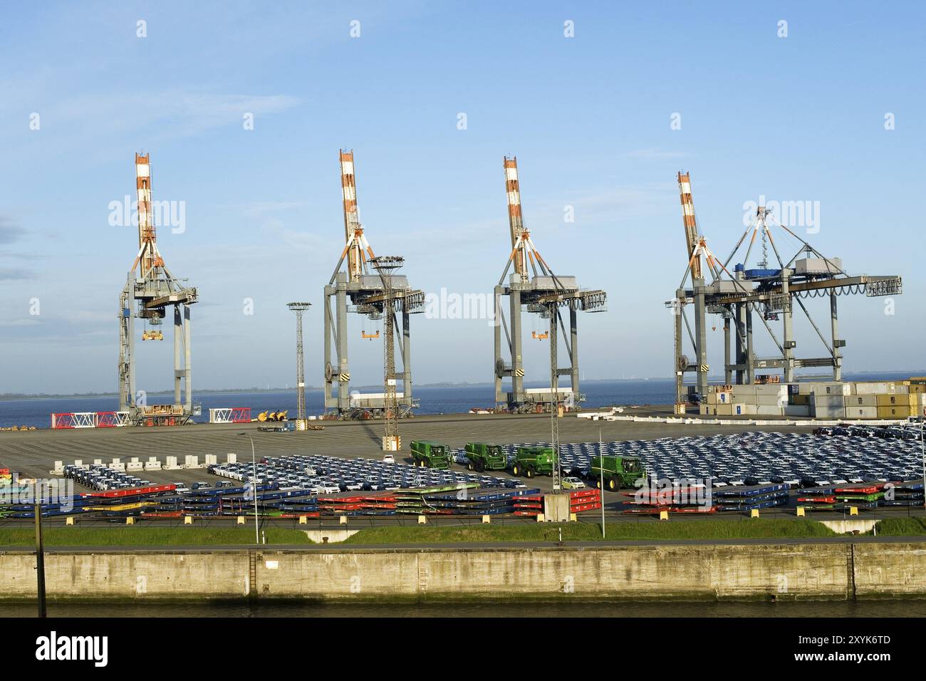 Container harbour Bremerhaven. Containerharbour Bremerhaven Stock Photo ...