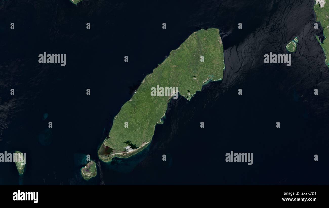 Pulau Labobo in the Banda Sea on a satellite image taken in November 18 ...