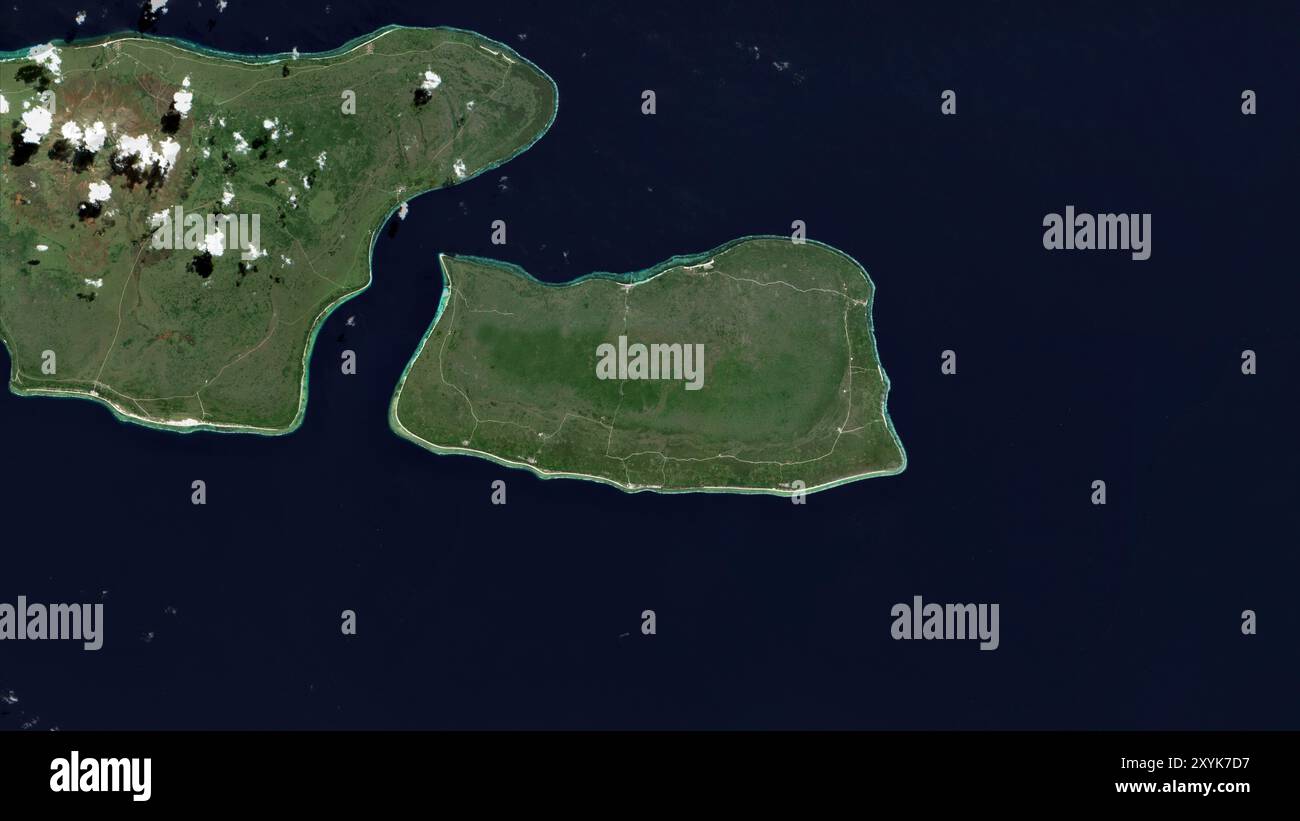 Pulau Lakor in the Timor Sea on a satellite image taken in May 23, 2019 ...