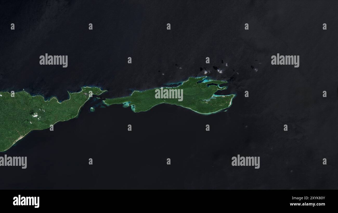 Pulau Lifumatola in the Ceram Sea on a satellite image taken in January ...