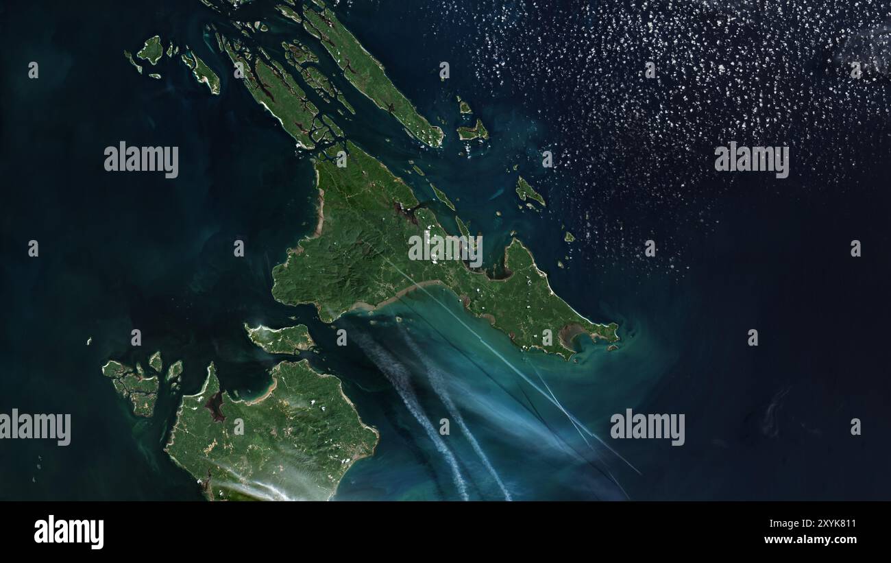 Pulau Lingga in the South China Sea on a satellite image taken in ...