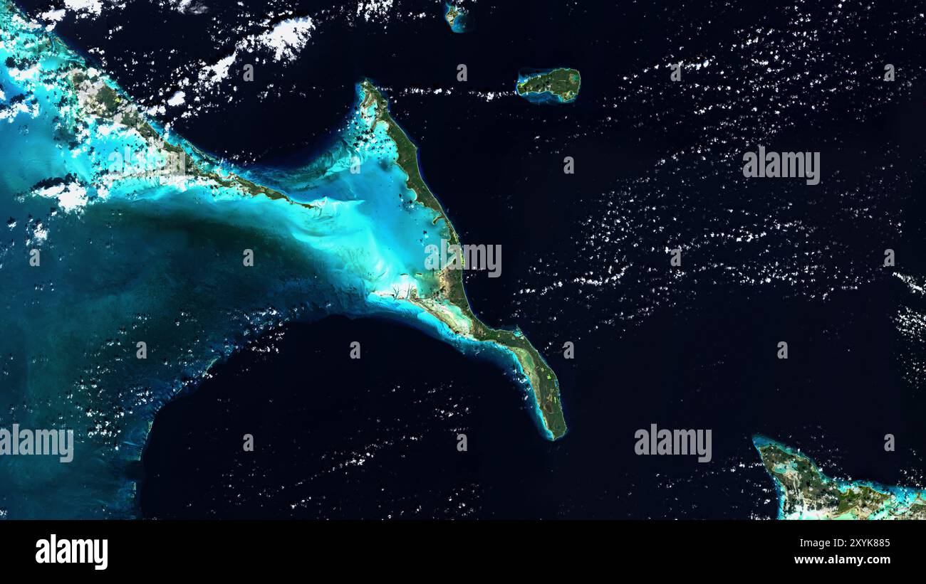 Long Island in the North Atlantic Ocean on a satellite image taken in ...