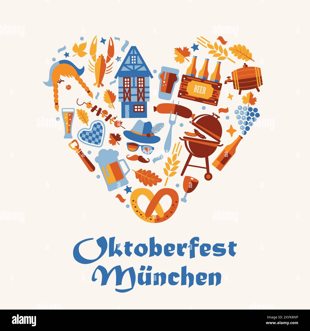 Oktoberfest flyer, banner. Beer festival logo, concept design on white ...