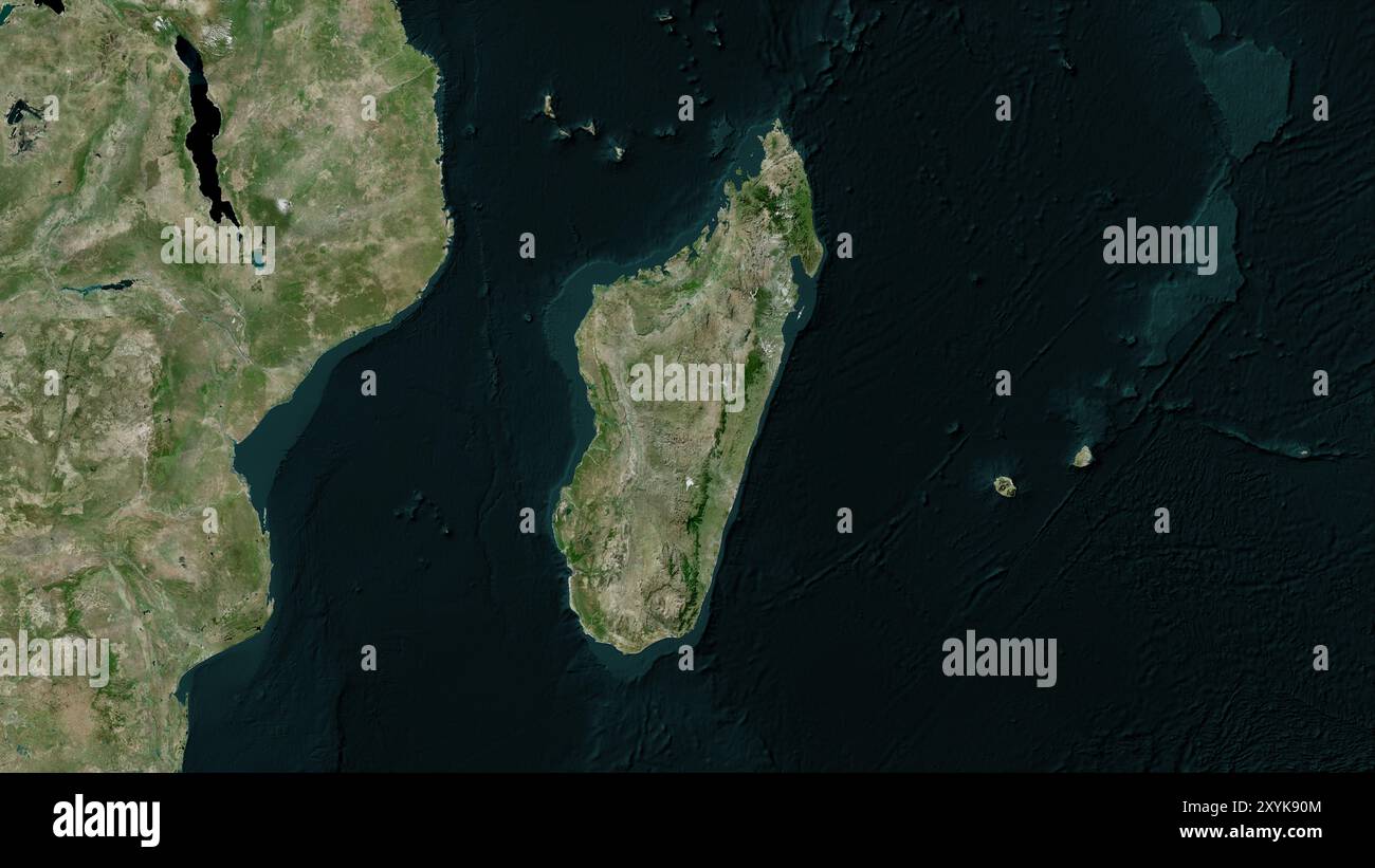Madagascar Island in the Indian Ocean on a satellite image taken in ...