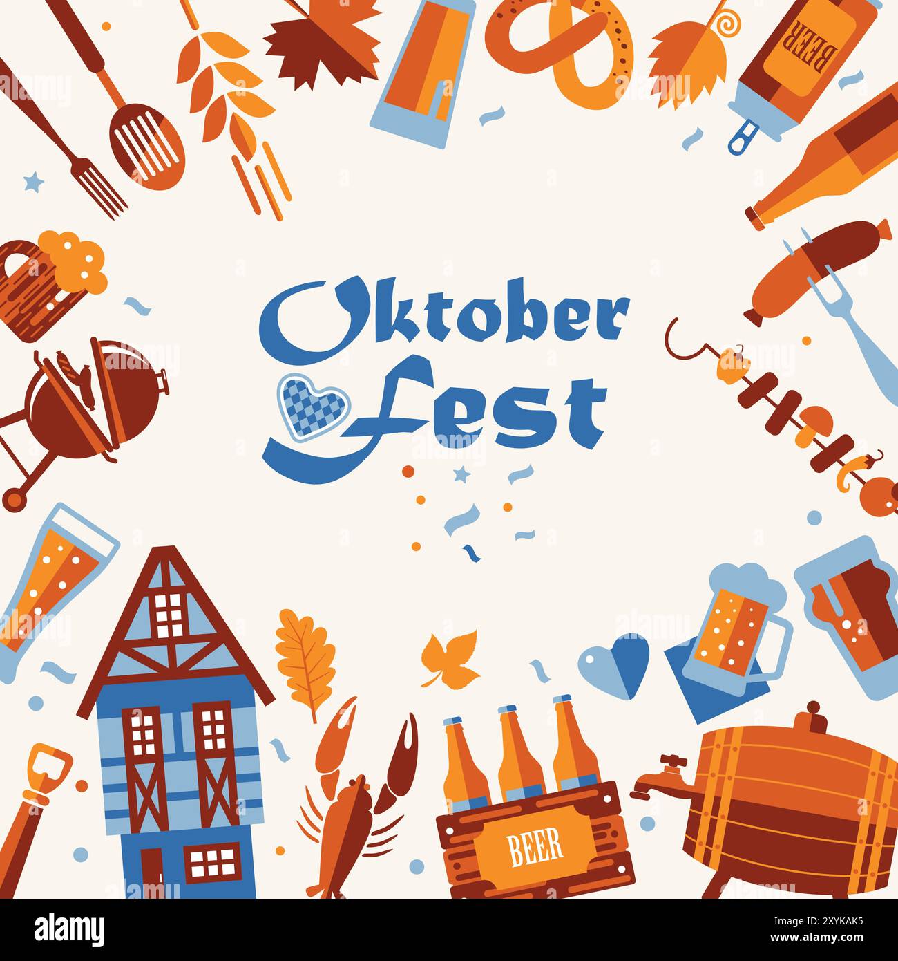 Oktoberfest flyer, banner. Beer festival logo, concept design on white ...