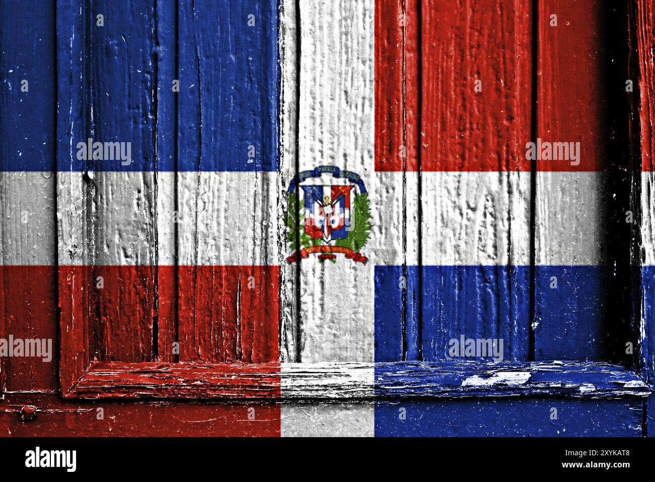Flag of Dominican Republic painted on wooden frame Stock Photo - Alamy