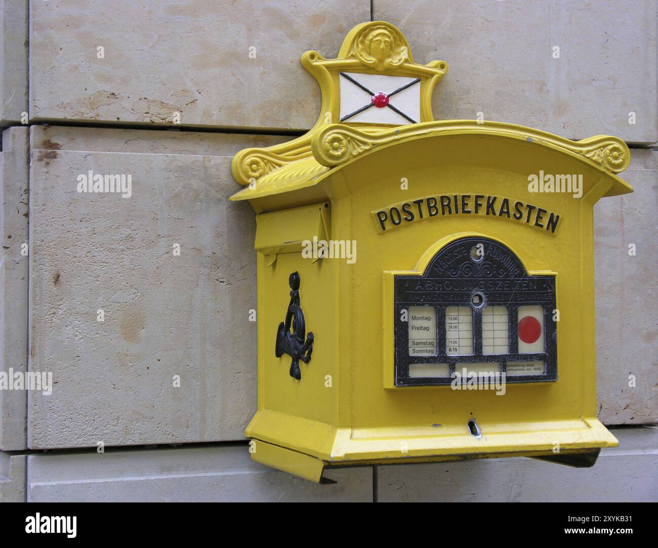 Old yellow letter box in Dresden Stock Photo - Alamy