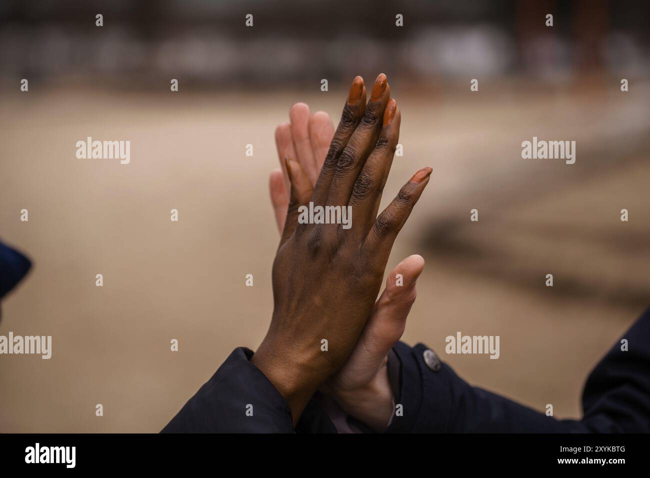 Two friends high-fiving each other Stock Photo - Alamy