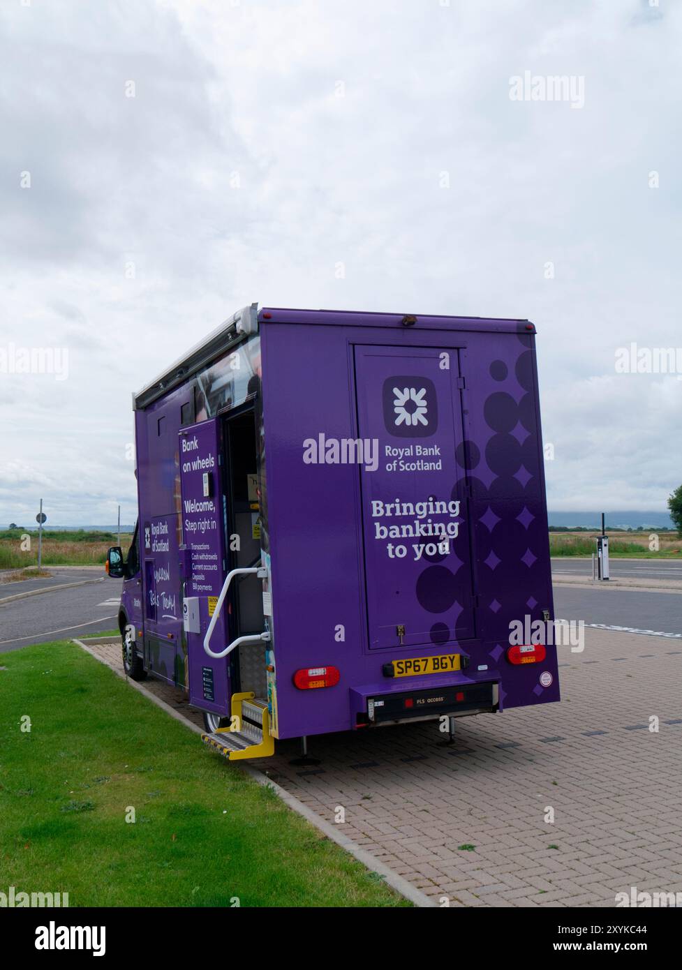 Mobile banking van, Highland, Scotland Stock Photo - Alamy