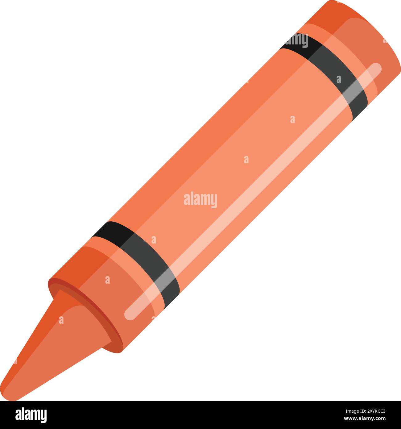 Office stationery crayon icon in flat style. Pencil vector illustration ...