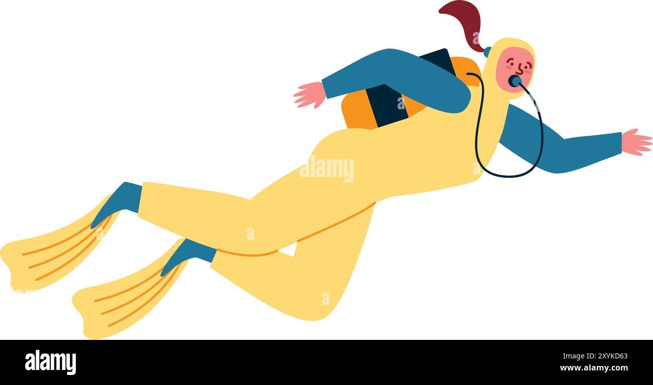 woman diving underwater cartoon isolated Stock Vector Image & Art - Alamy