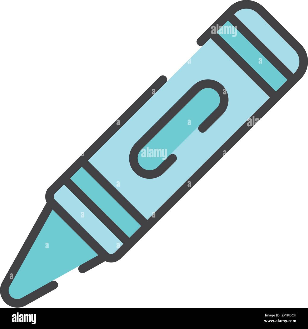 Office stationery crayon icon in flat style. Pencil vector illustration ...