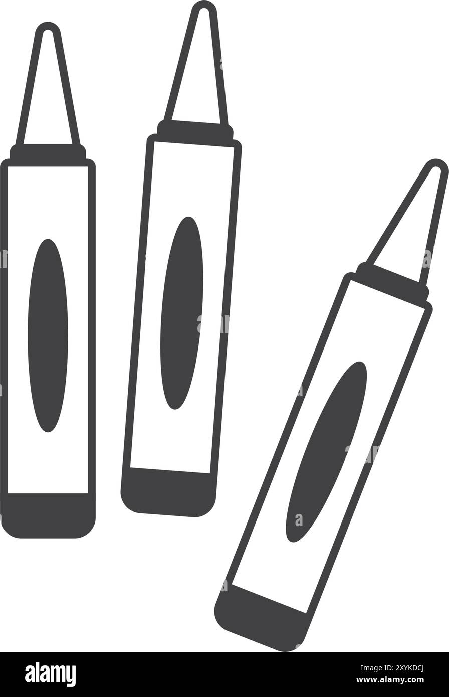 Office stationery crayon icon in flat style. Pencil vector illustration ...