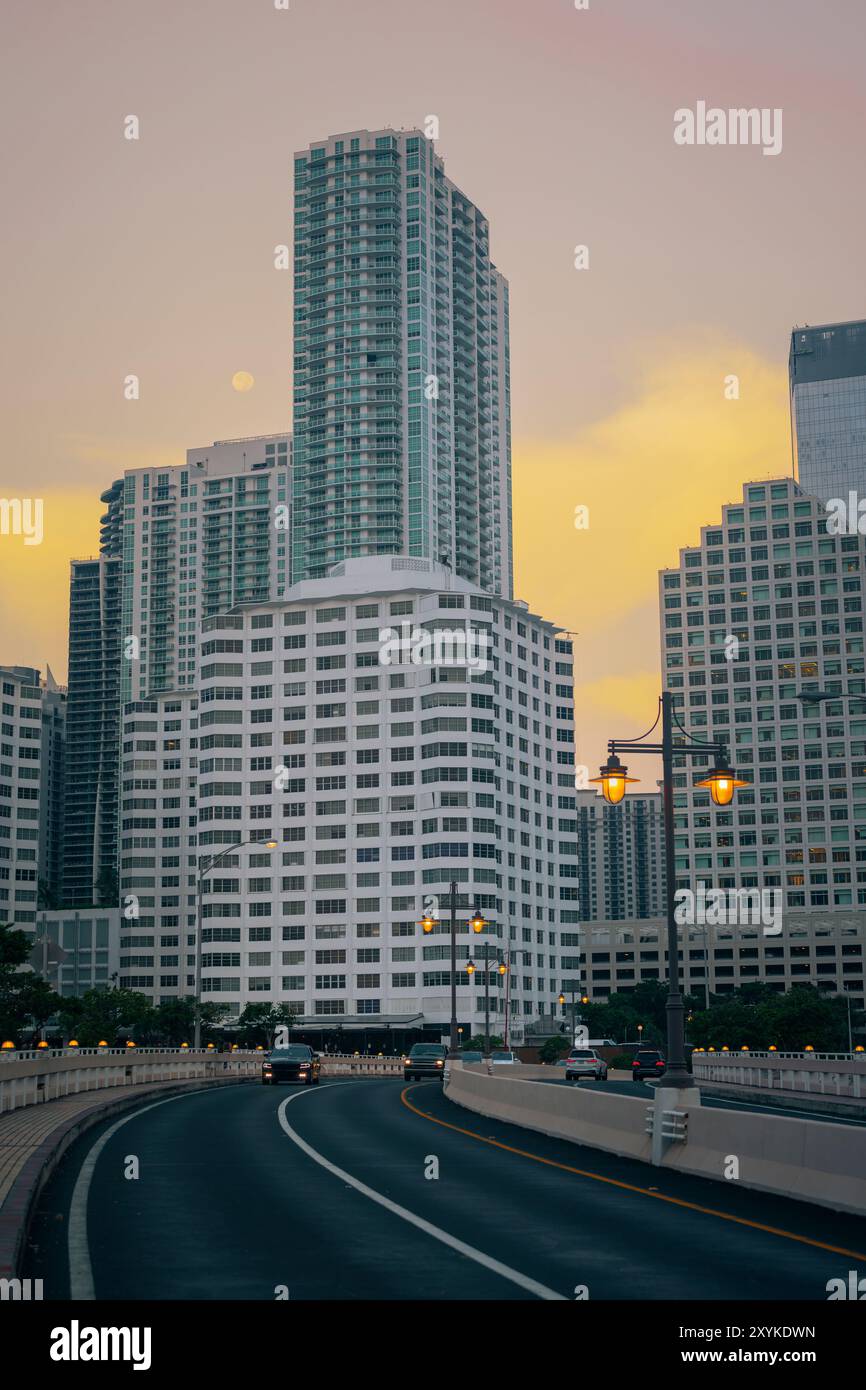 downtown city miami Brickell street Stock Photo - Alamy