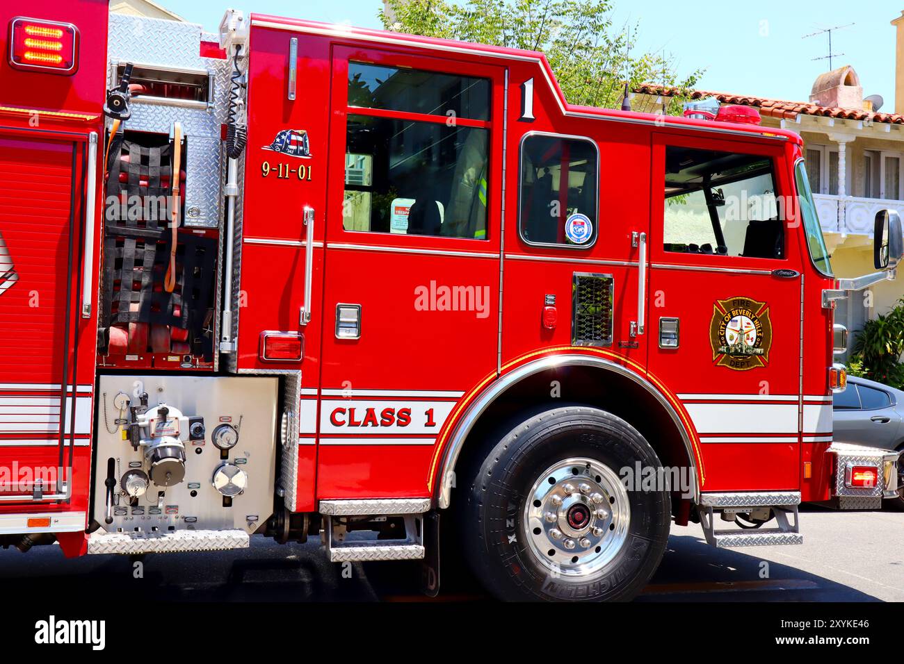 BEVERLY HILLS Fire Department Paramedic truck Stock Photo - Alamy