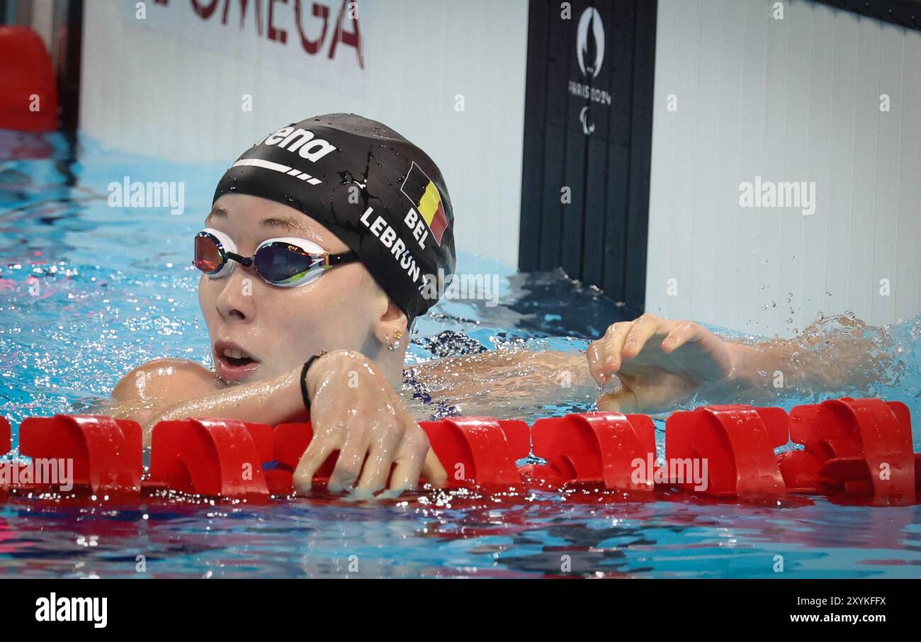 Paris, France. 30th Aug, 2024. Belgian Tatyana Lebrun supporters ...