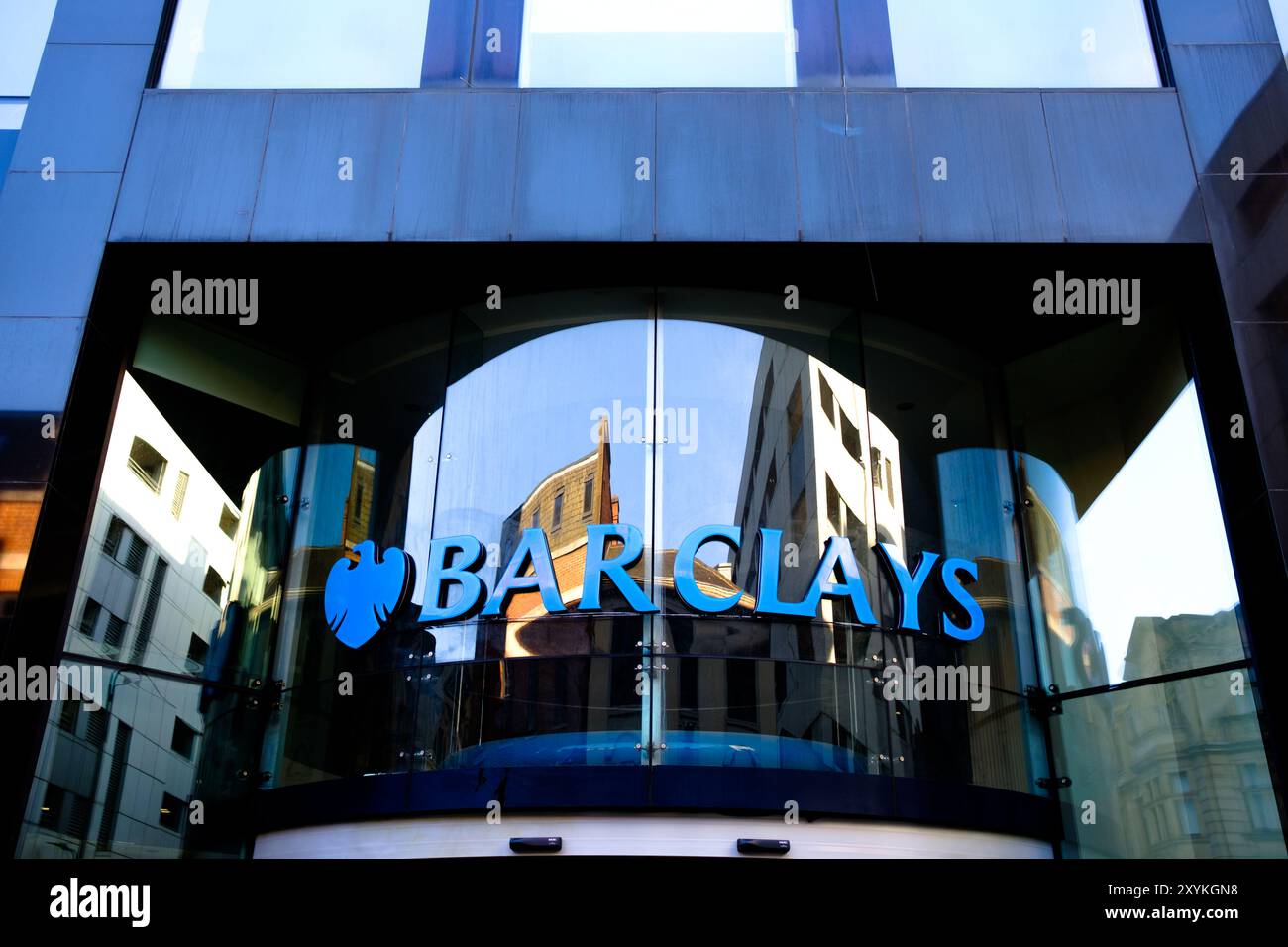 leeds England: 2nd Jun 2024: Leeds Barclays Bank exterior sign Pinnacle ...