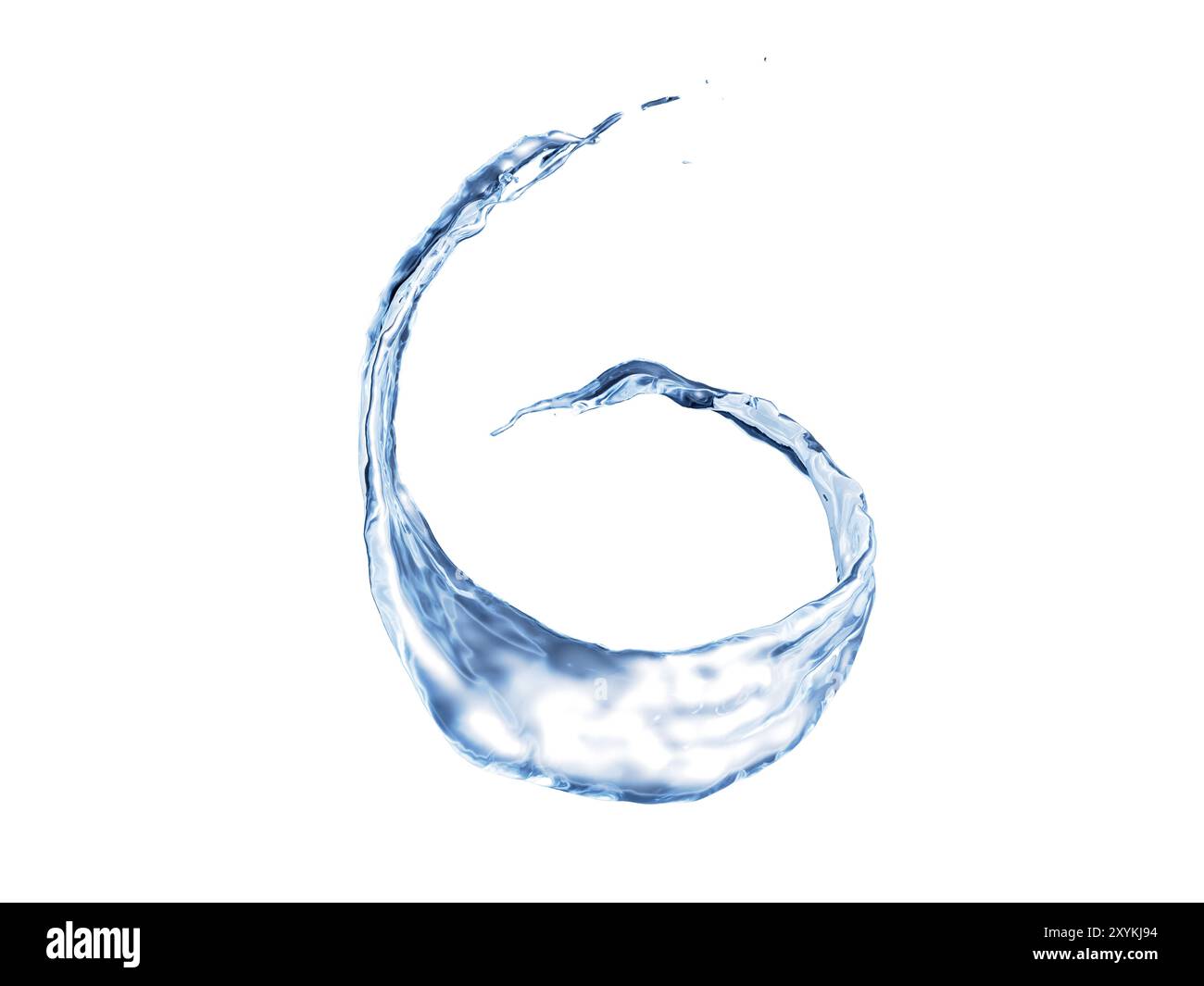 Twisted water splash on isolated background. Splashing water flows in a ...