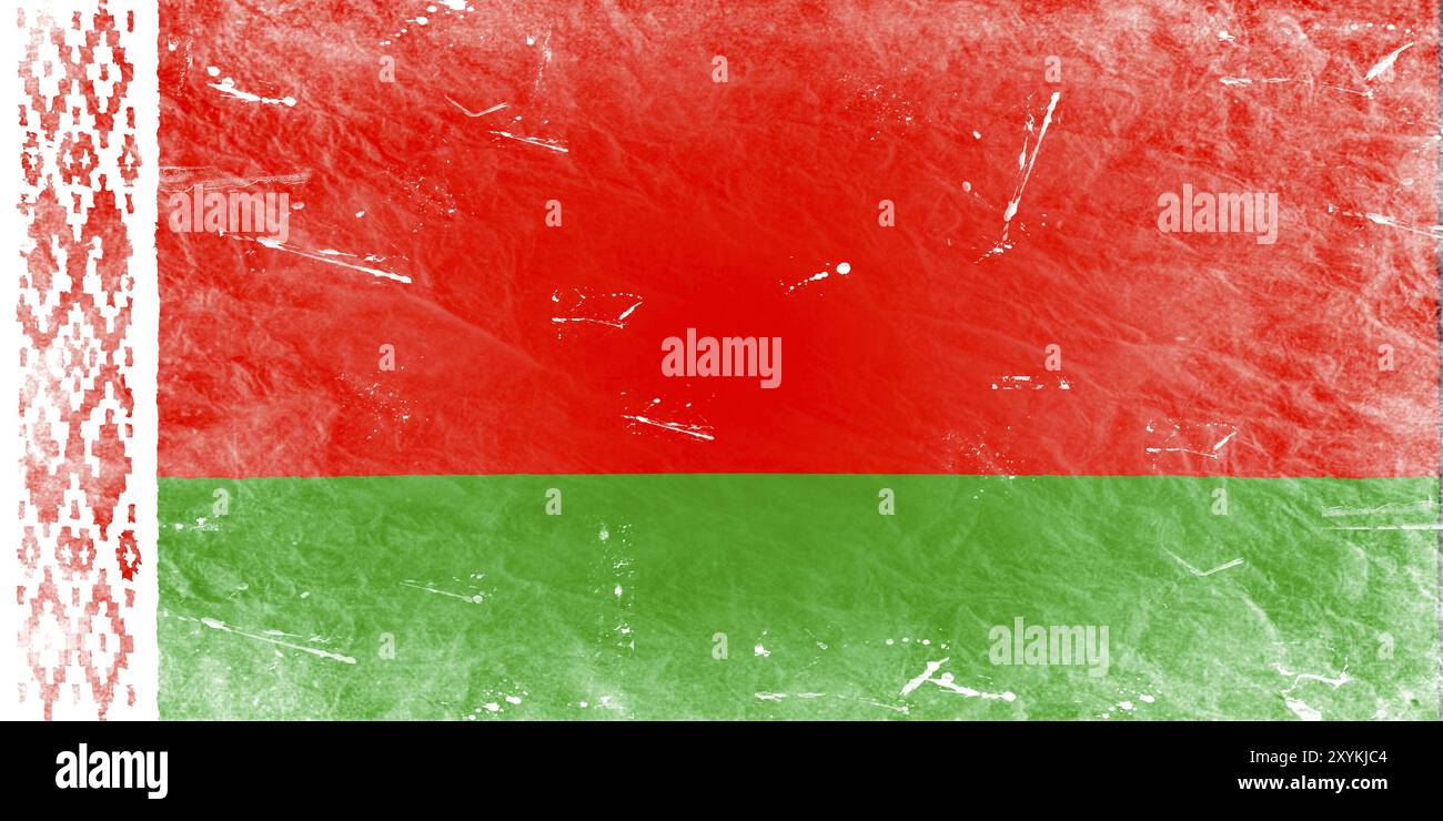 The Belarusian flag painted in vintage style Stock Photo - Alamy