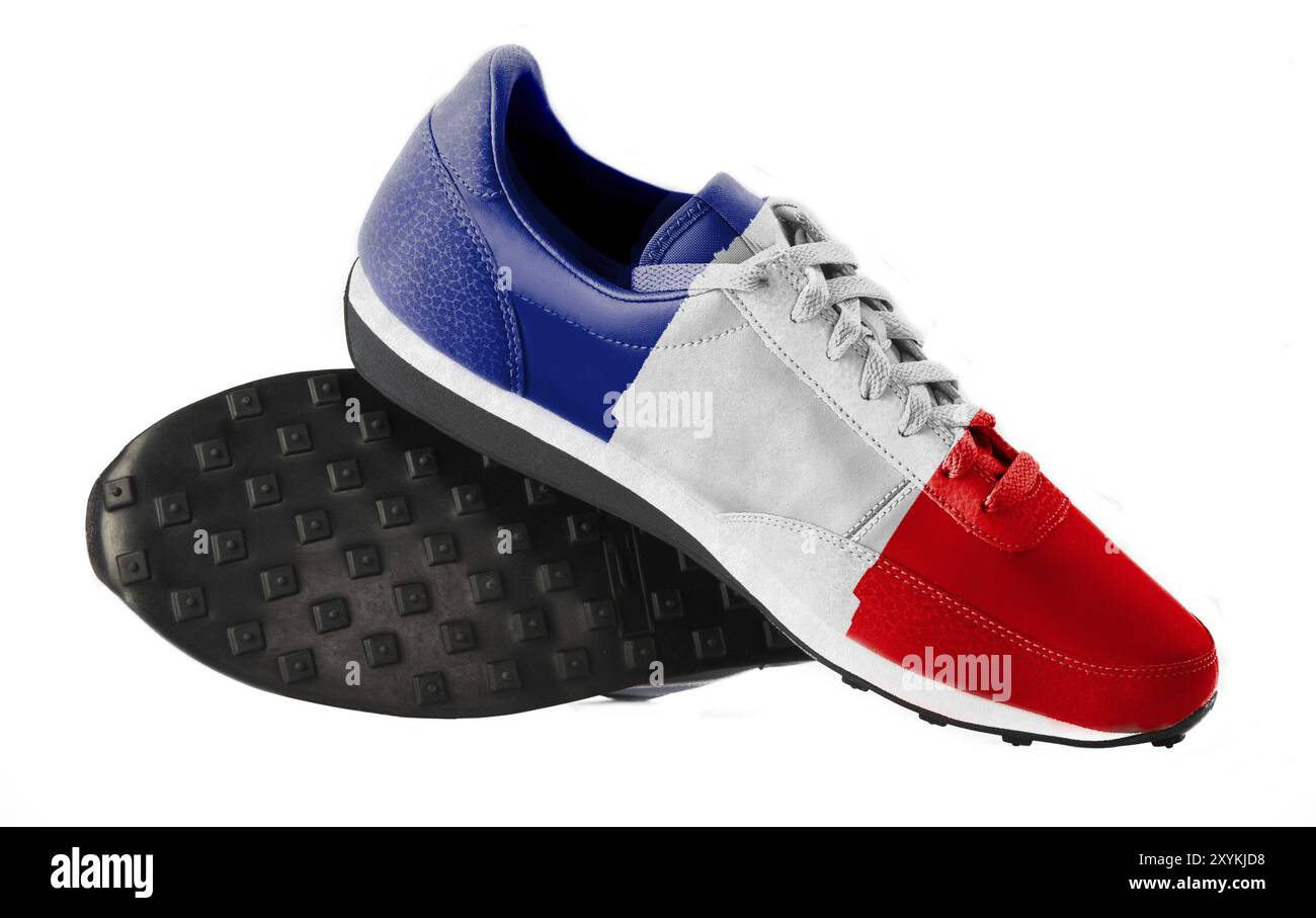 The French flag, shoes in the style of the national flag Stock Photo ...