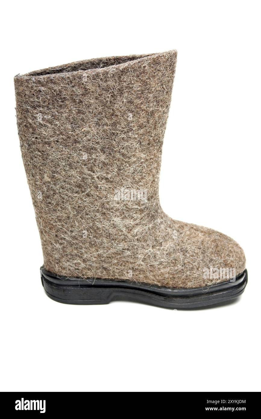 Russian traditional winter felt boot valenki shoes Stock Photo - Alamy