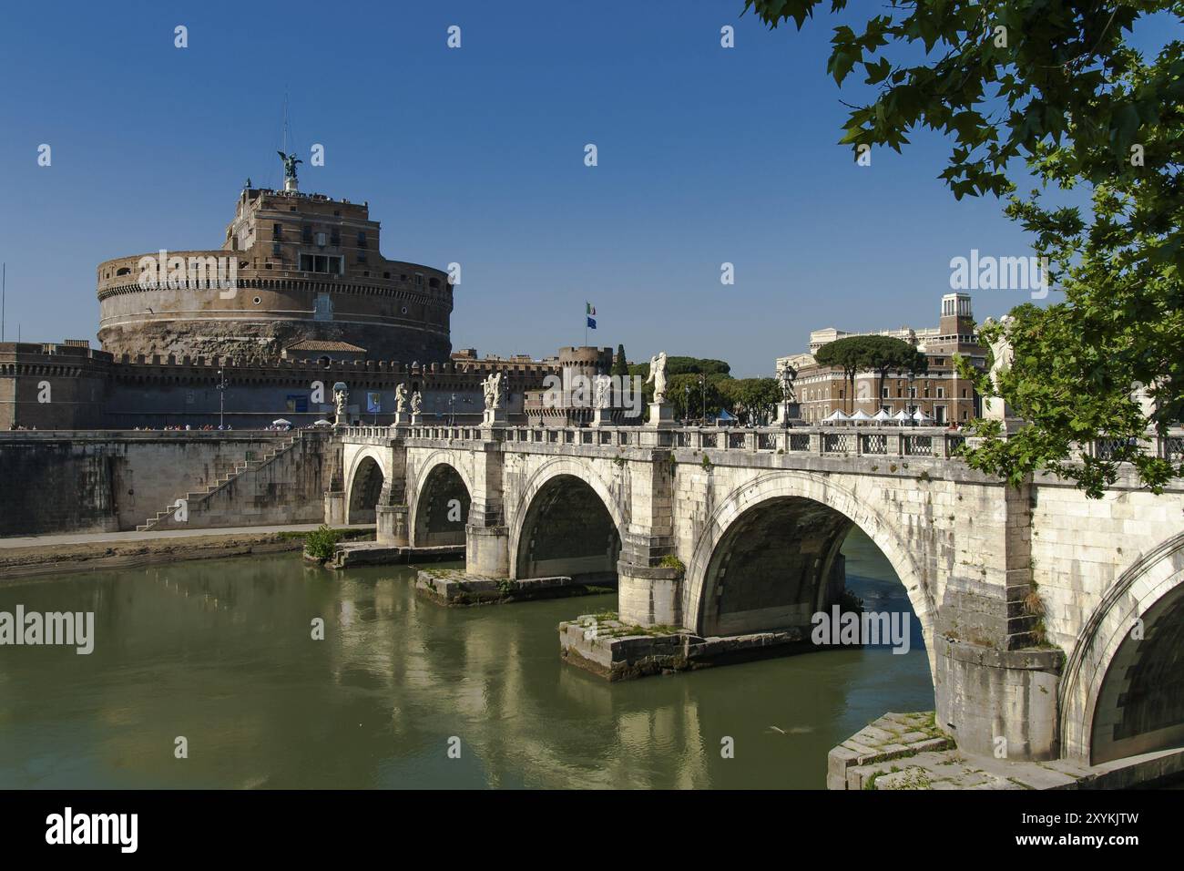 Castel Sant'Angelo and the Bridge of Angels in Rome Stock Photo - Alamy