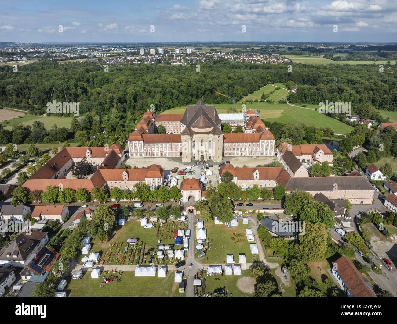 Aerial view of the Wiblingen monastery complex, former Benedictine ...