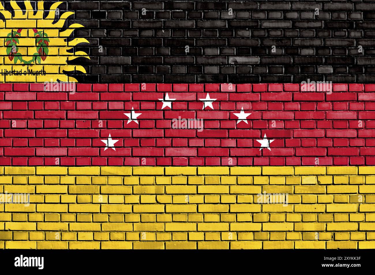 Flag of Miranda state painted on brick wall Stock Photo - Alamy