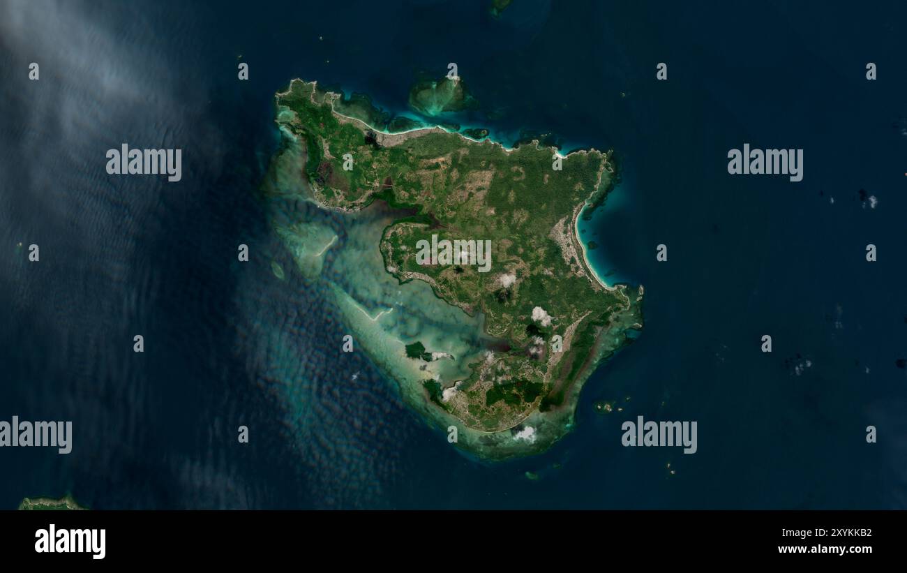 Pulau Mapur in the South China Sea on a satellite image taken in ...