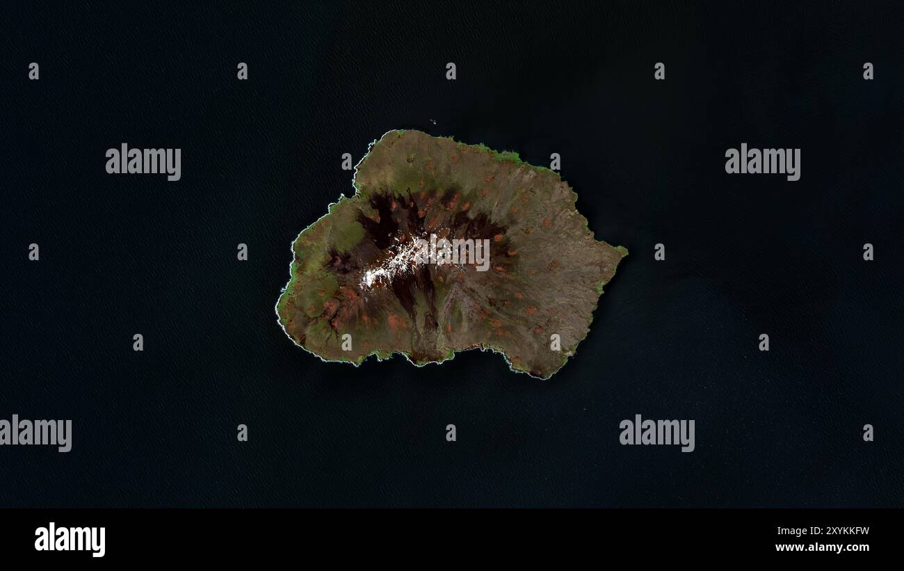 Marion Island in the Indian Ocean on a satellite image taken in ...