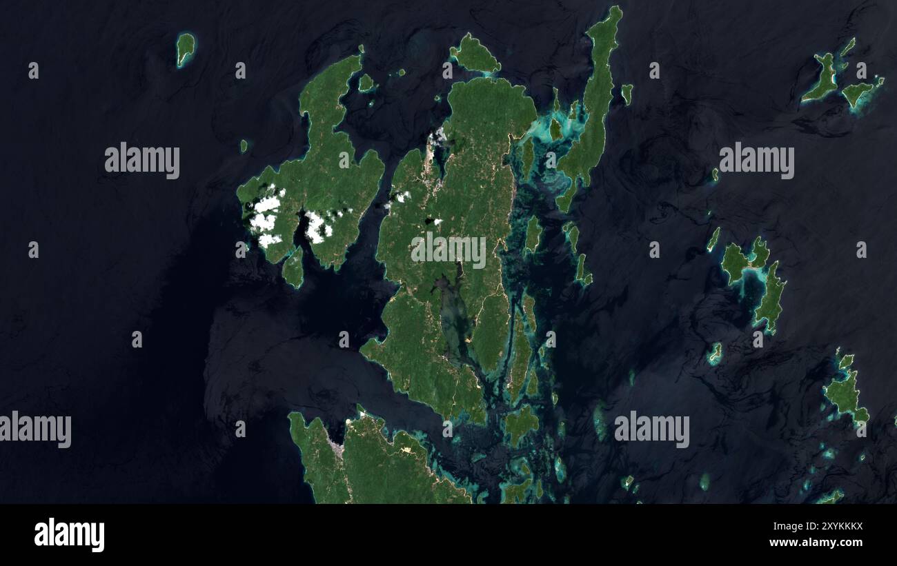 Pulau Matak in the South China Sea on a satellite image taken in March ...