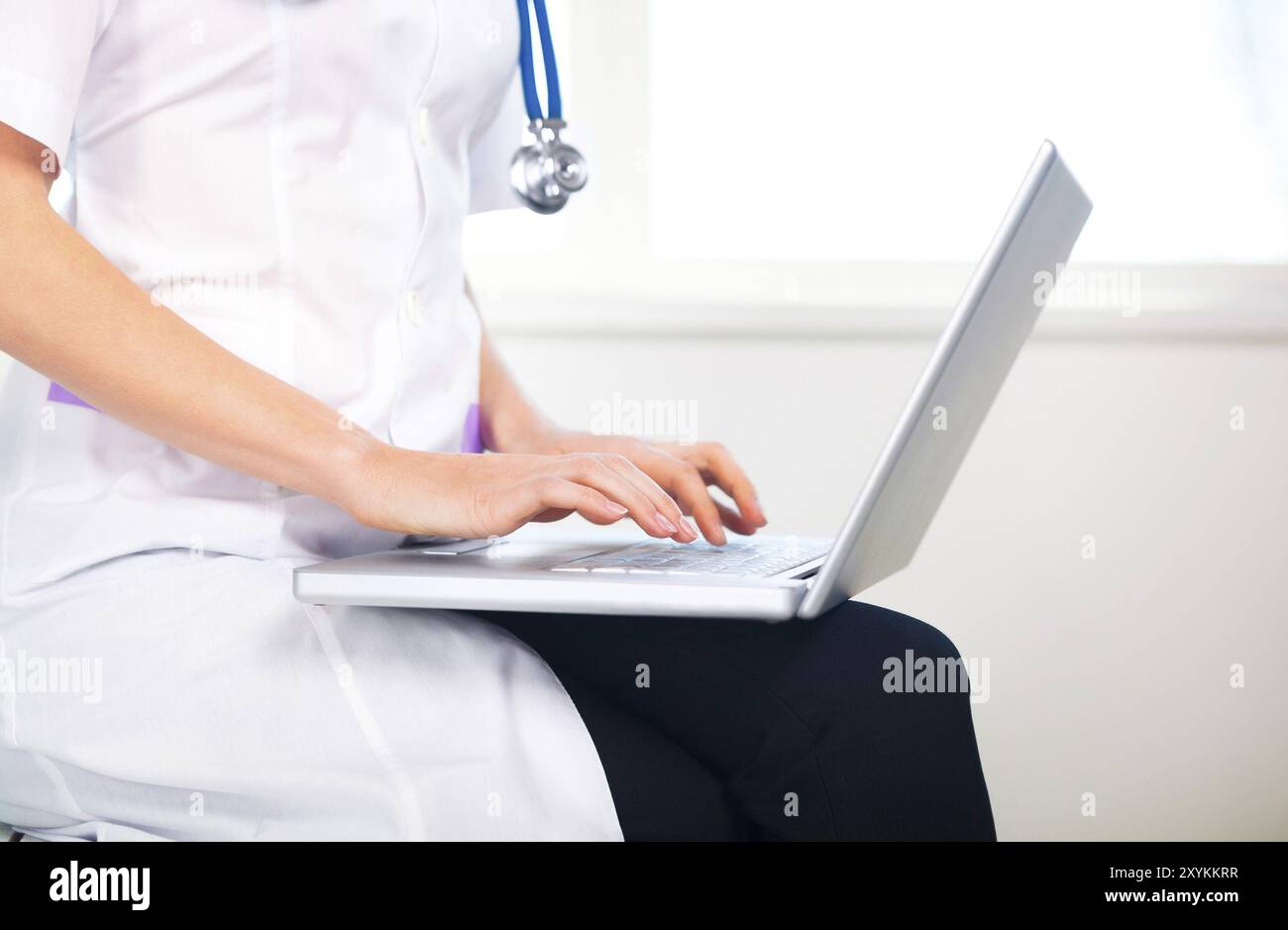 Close up female doctor examines hi-res stock photography and images - Alamy