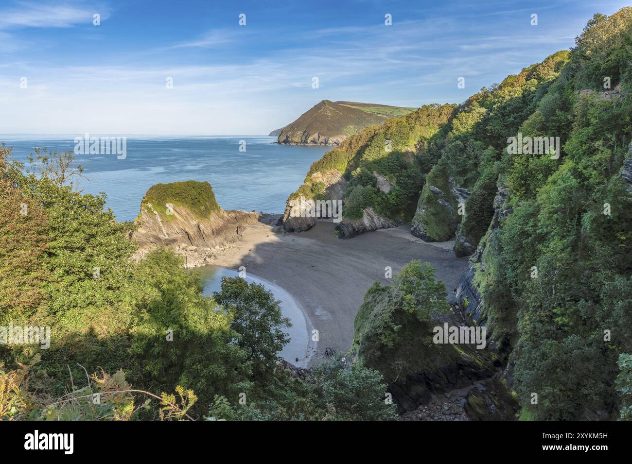 The Bristol Channel coast with Broadsands Beach, North Devon, England, UK Stock Photo - Alamy