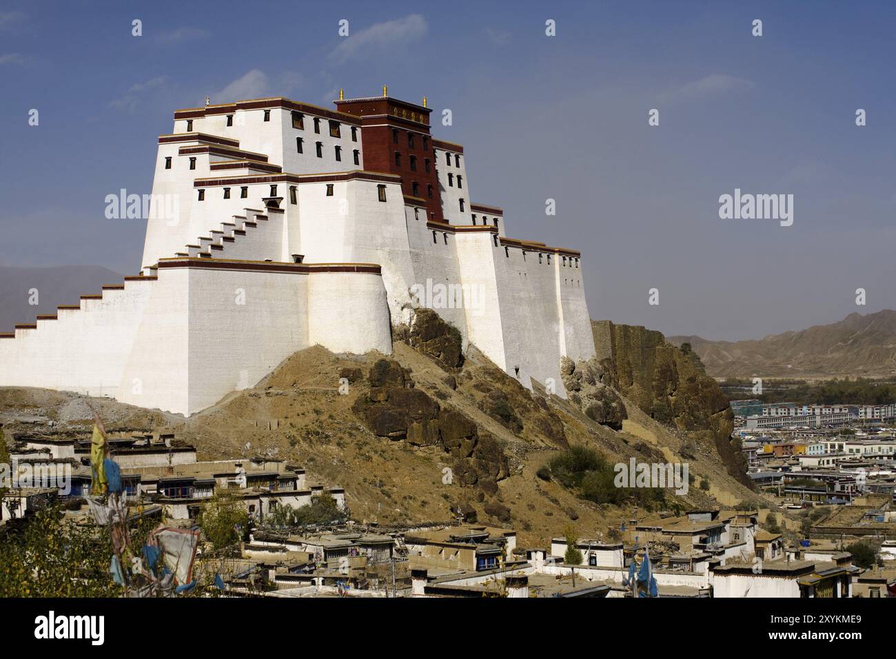 The rebuilt Samdrubtse Dzong fortress in Shigatse, traditional seat of ...