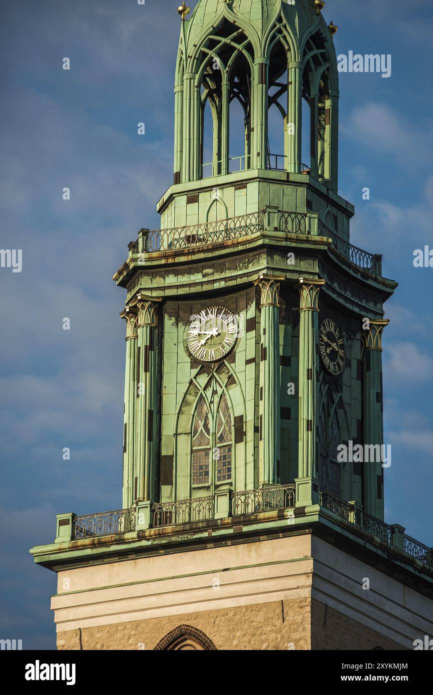 Turquoise-coloured turret of a church in Berlin Stock Photo - Alamy