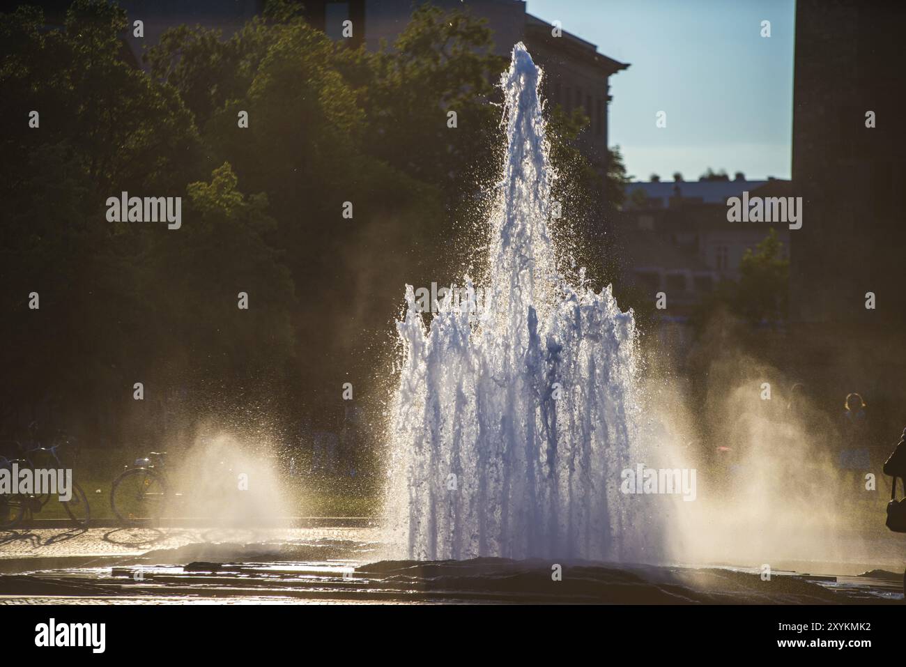 Water fountain in the sunlight Stock Photo - Alamy