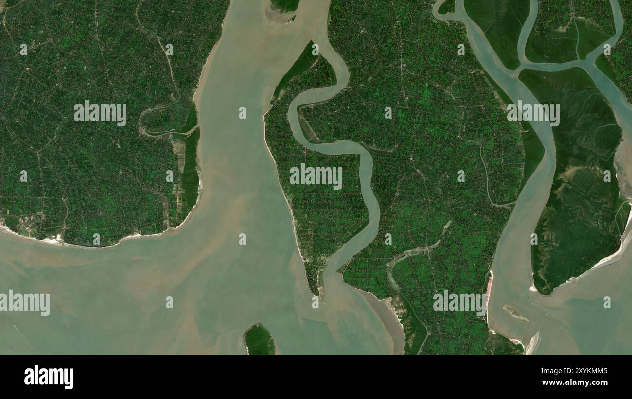 Mousuni Island in the Bay of Bengal on a satellite image taken in ...