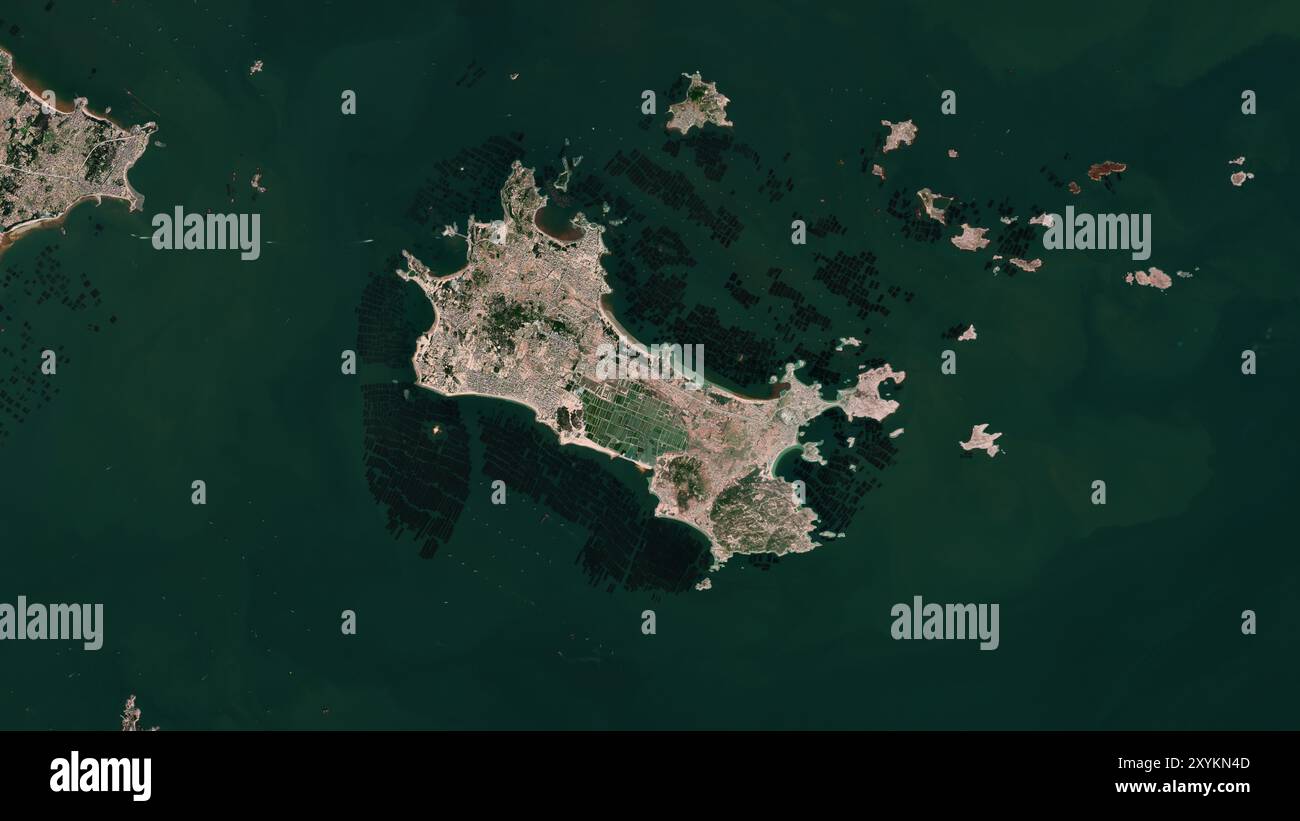 Nanri Island in the South China Sea on a satellite image taken in ...