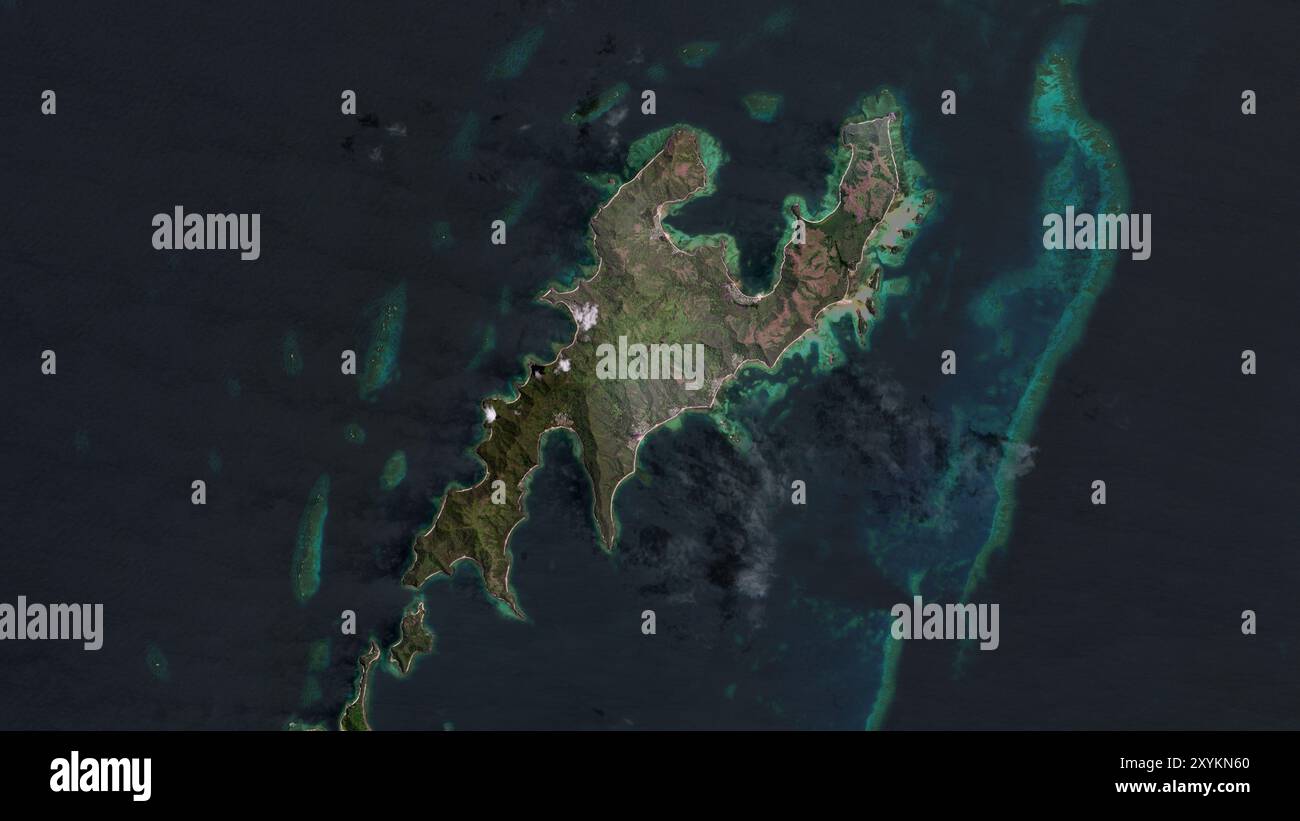 Naviti Island in the South Pacific Ocean on a satellite image taken in ...