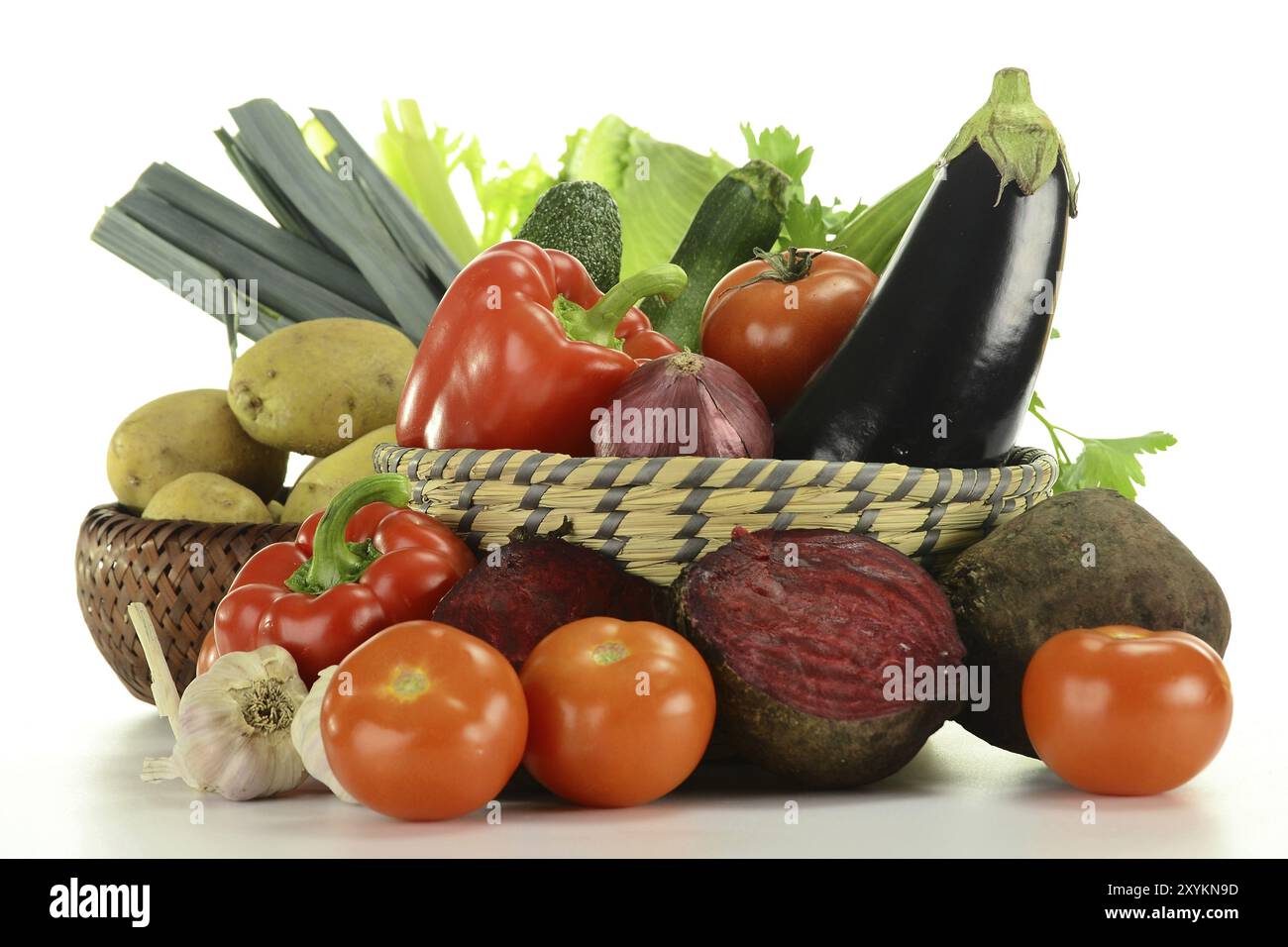 Variety fresh vegetables on white hi-res stock photography and images ...