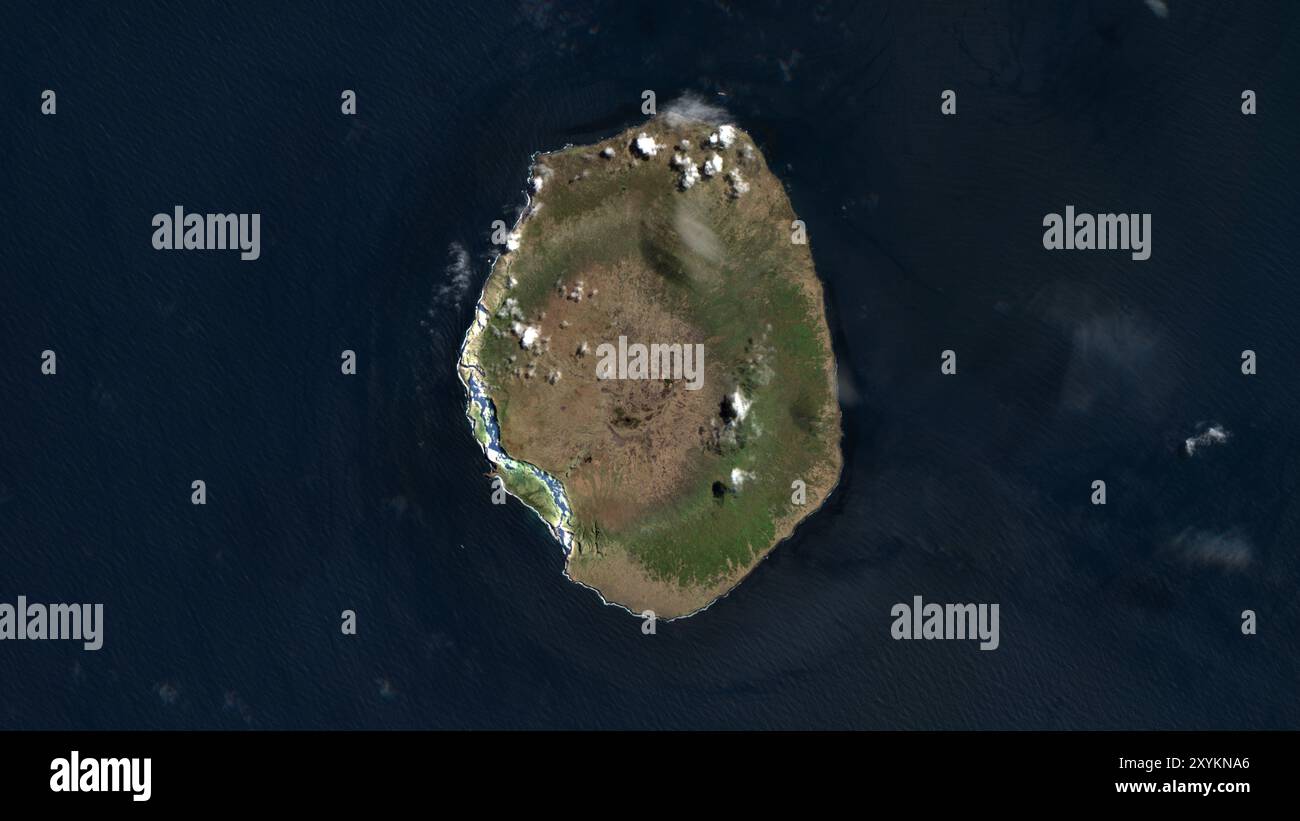 New Amsterdam Island in the Indian Ocean on a satellite image taken in ...
