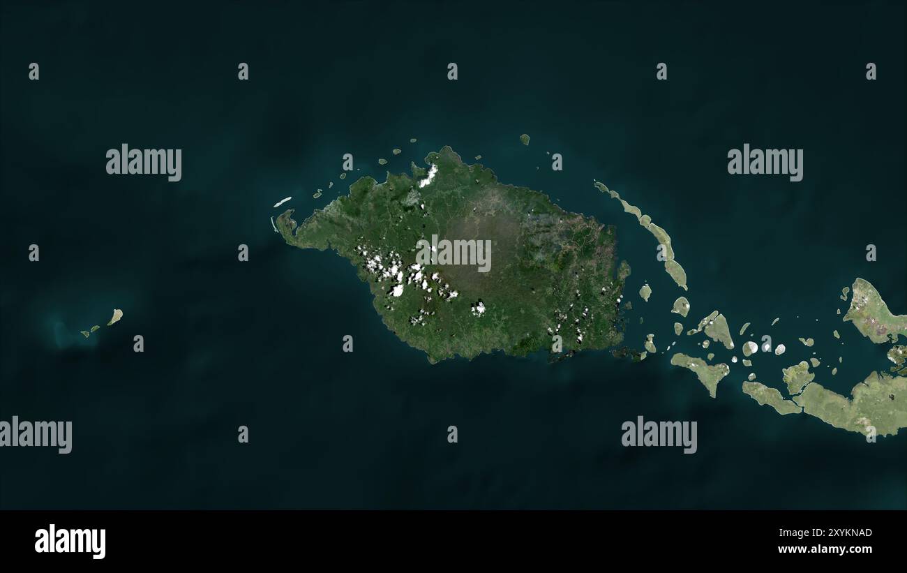 New Hanover Island in the Bismarck Sea on a satellite image taken in ...