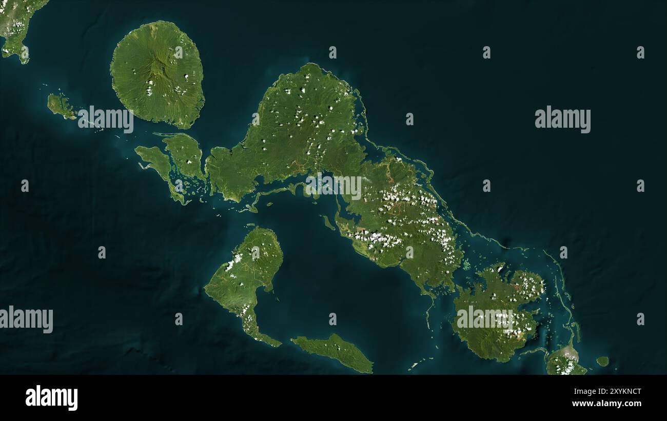 New Georgia Island in the Solomon Sea on a satellite image taken in ...