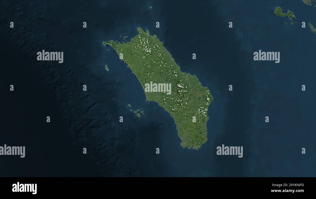Pulau Niha in the Indian Ocean on a satellite image taken in December ...