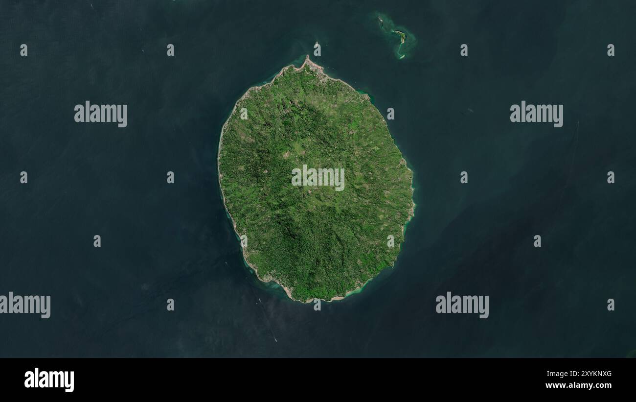 Nosy Komba Island in the Mozambique Channel on a satellite image taken ...