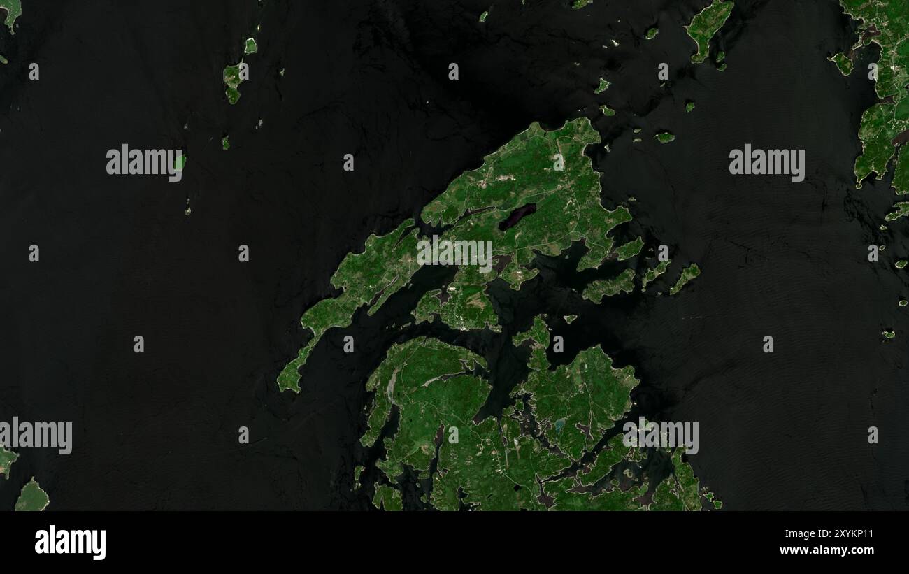 North Haven Island in the North Atlantic Ocean on a satellite image ...